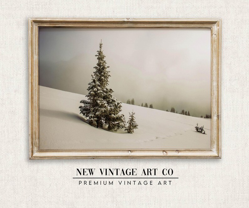 Printable Vintage Christmas Tree Prints With Samsung TV Frames Included ...