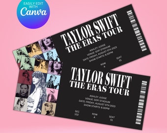 Printable Taylor Concert Ticket, Surprise Taylor Era Tour 2023, Ticket ...