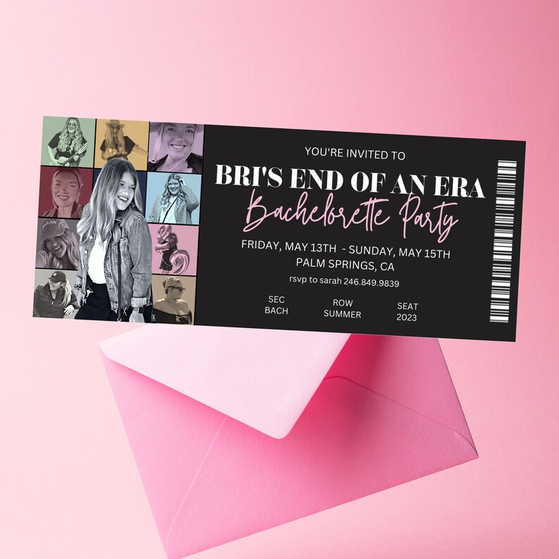 Custom Taylor Era's Theme Bachelorette Invitation. - Etsy