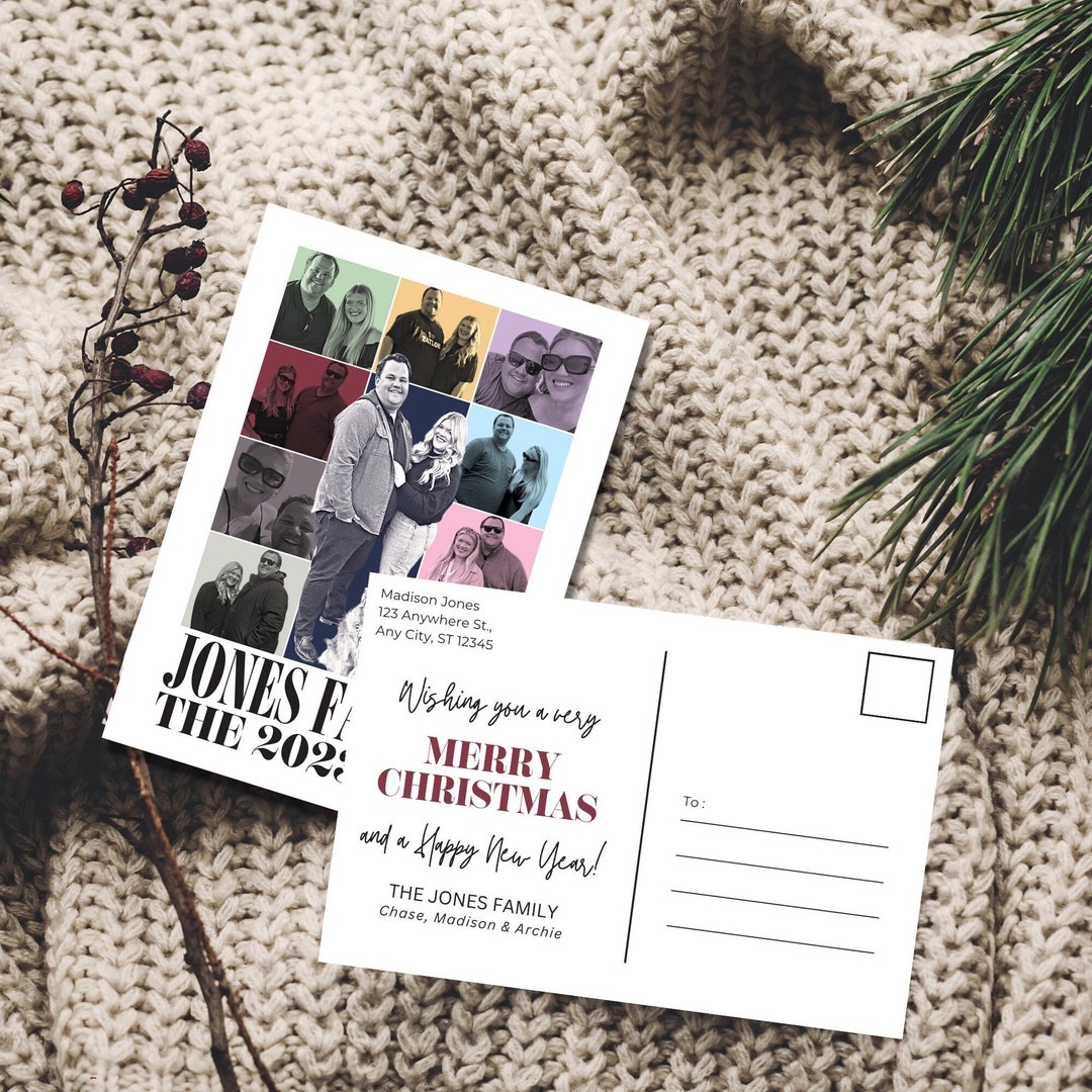 Custom Taylor Eras Theme Christmas Postcard. Personalized Family ...