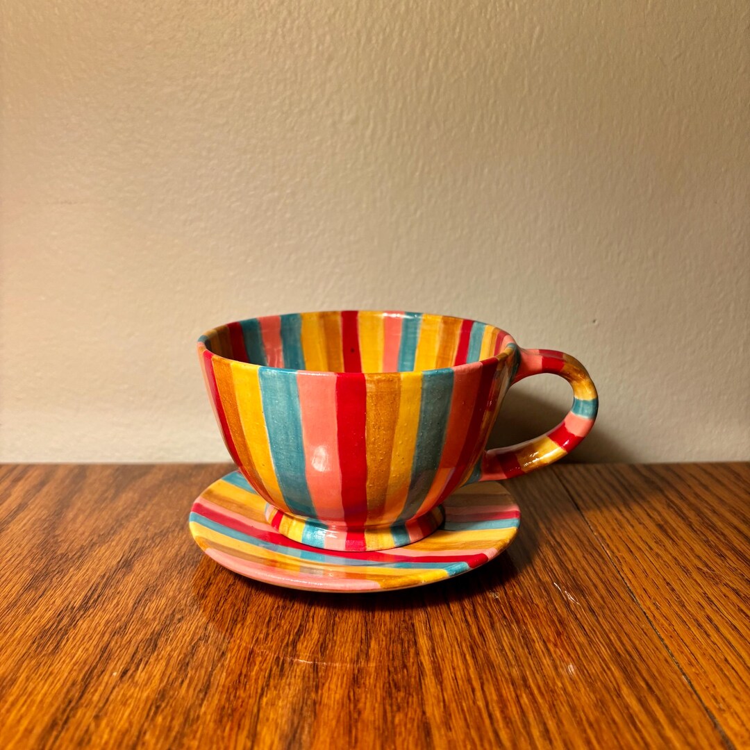 Rainbow Tea Cup - Etsy