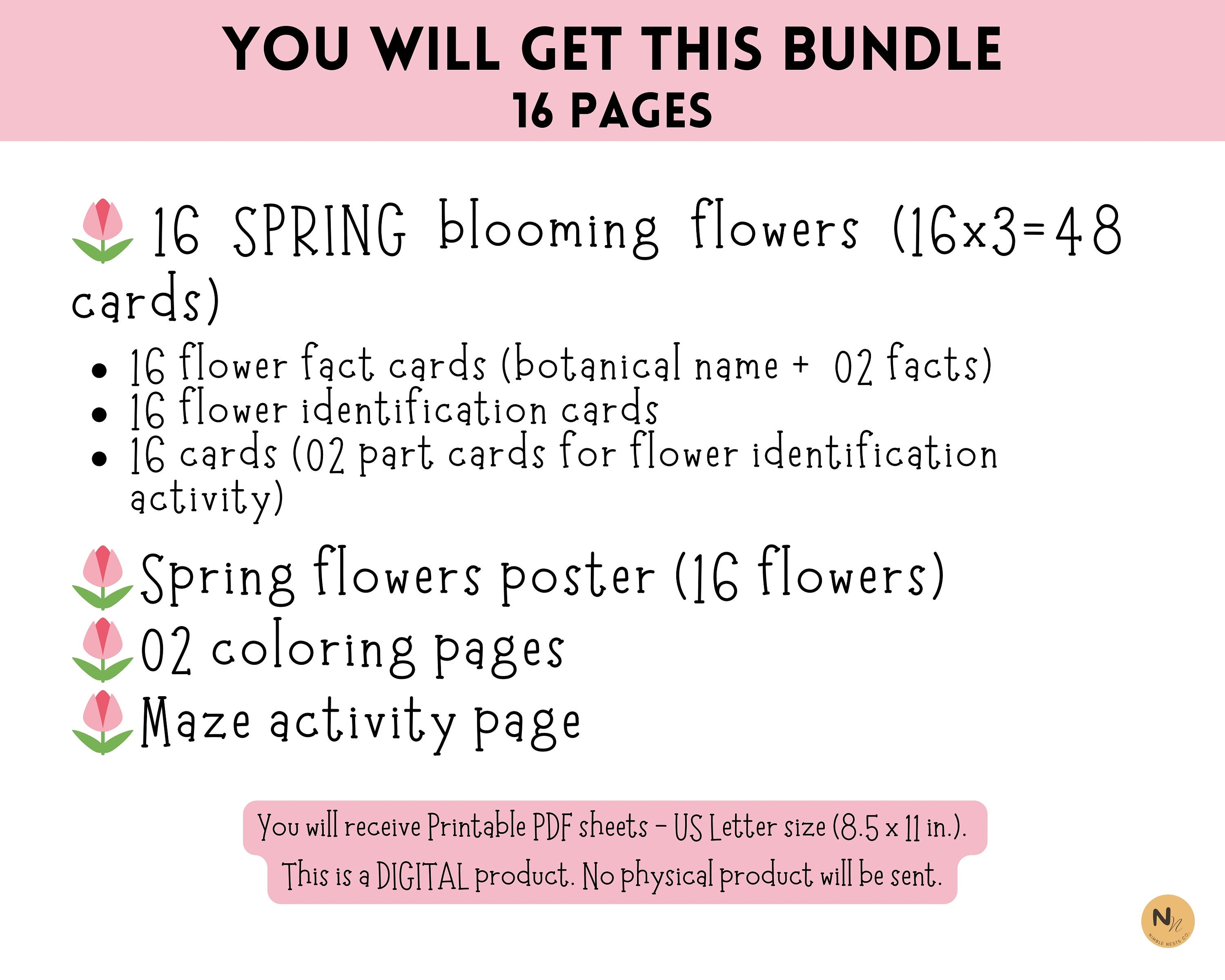 Spring Flower Cards,spring Nature Study,homeschooling Spring Study,flowers Flash Card,charlotte ...