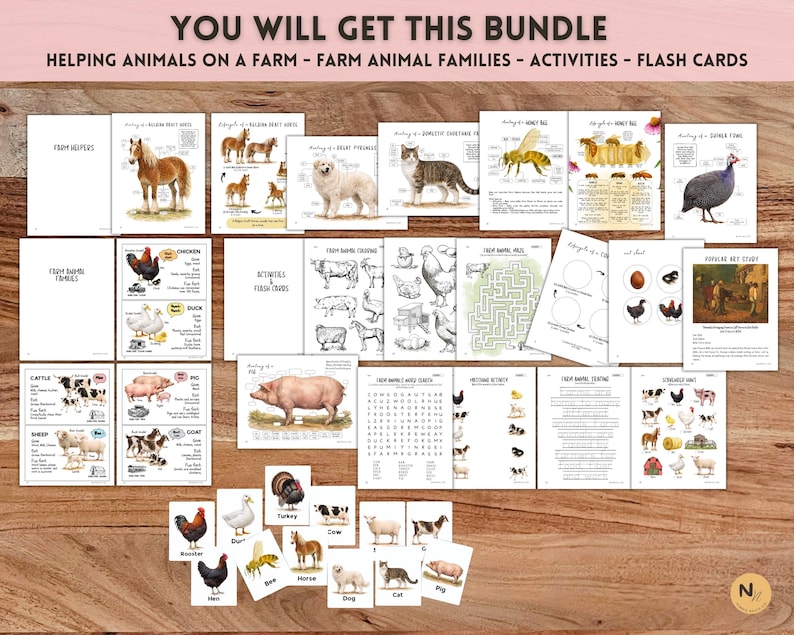 Farm Animals Unit Study PDF: Printable Farm Animal Life Cycles, Anatomy ...