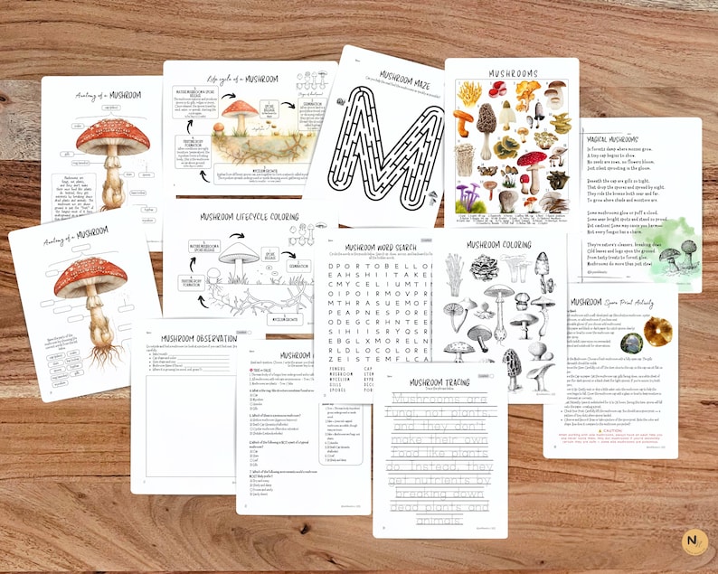 Mushroom Unit Study: Fungi Anatomy, Life Cycle, Ecology (digital ...