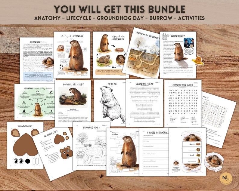 Groundhog Day Unit Study Printable: Anatomy, Life Cycle, Hibernation ...