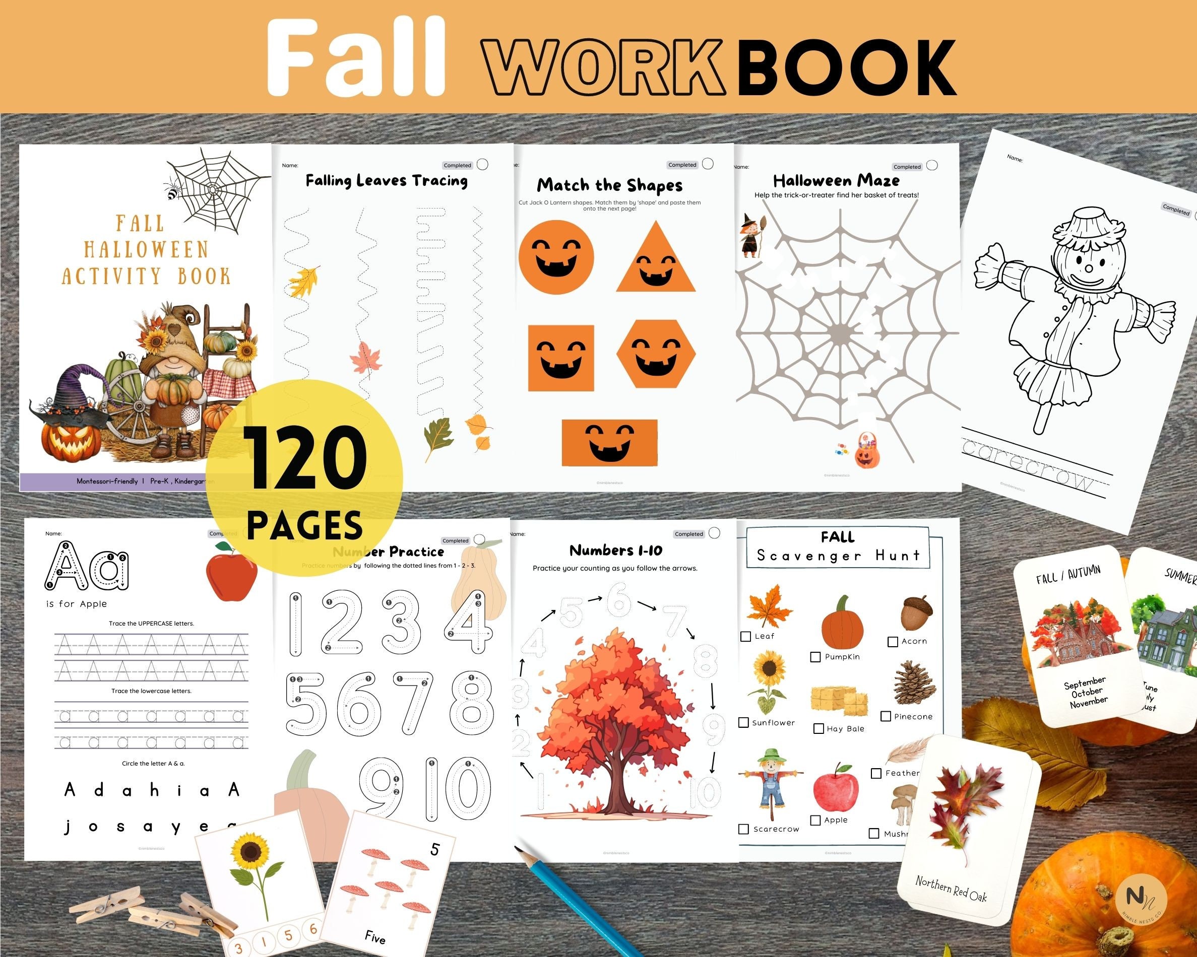 Fall Activities for Kids, Autumn Activity Bundle, Printable Halloween ...