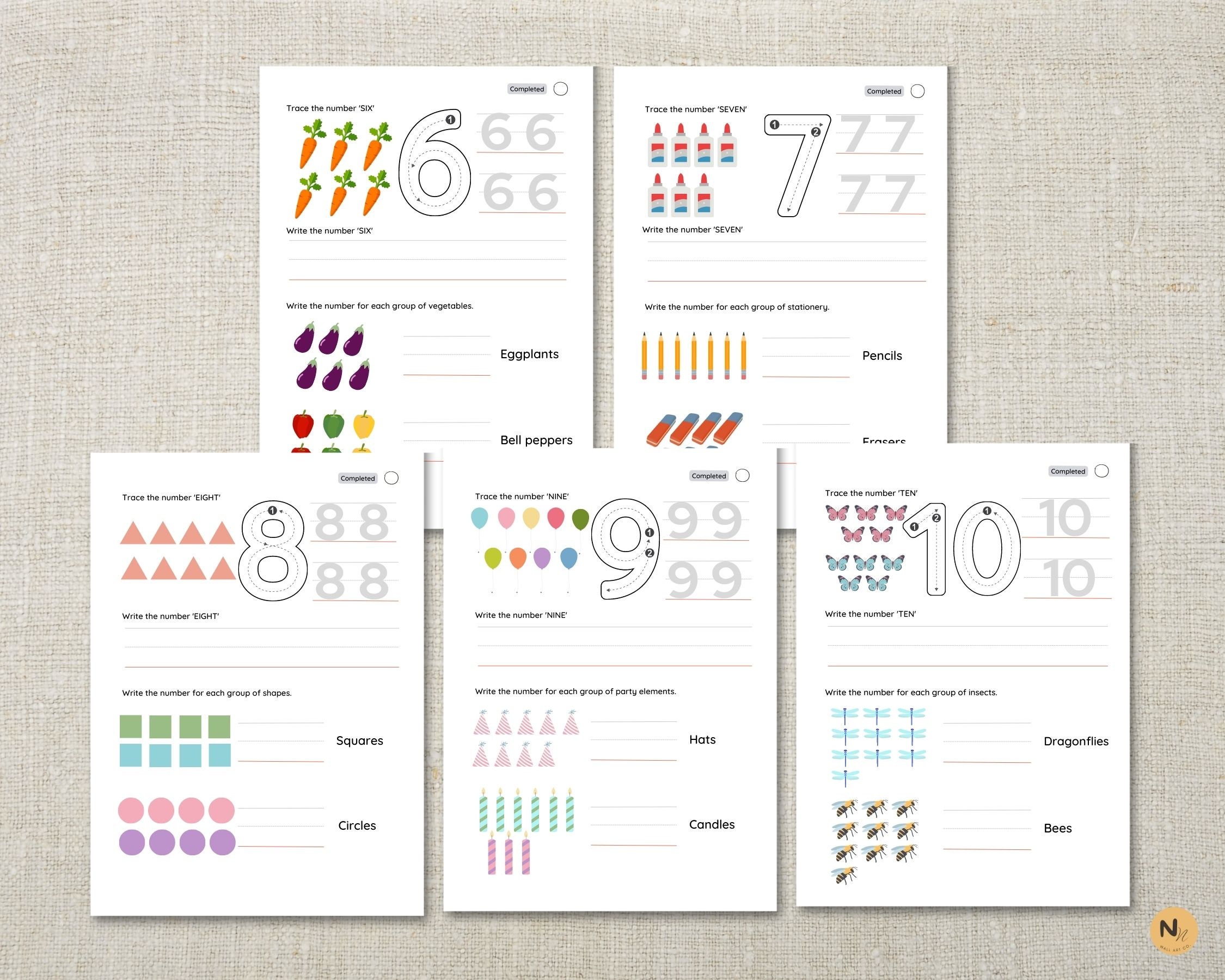 1-10 Number Practice, Number Tracing, Number Writing 1 to 10, Pre K ...