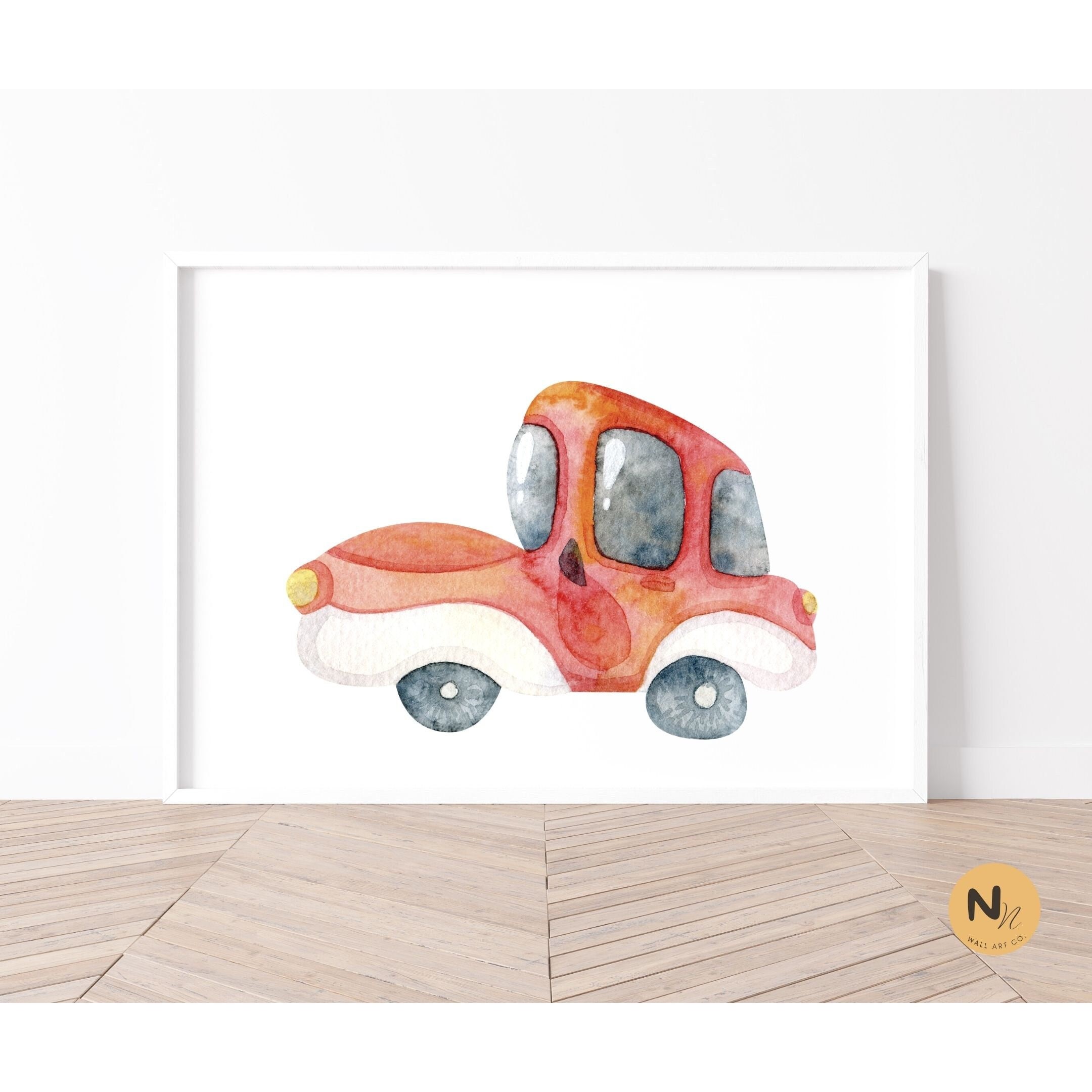 Red Car Printable, Kids Room Wall Art, Kids Room Decor Boys, Red Racing ...