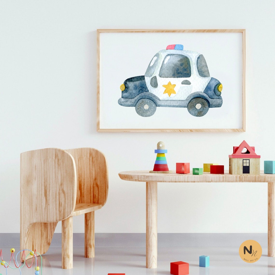 Police Car Print, Police Car Printable, Boys Room Wall Art, Kids Room ...