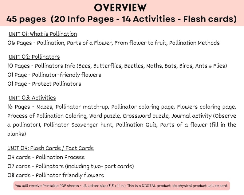 Pollination Homeschool Unit: Bees, Butterflies & Wildflowers (PDF) - Etsy
