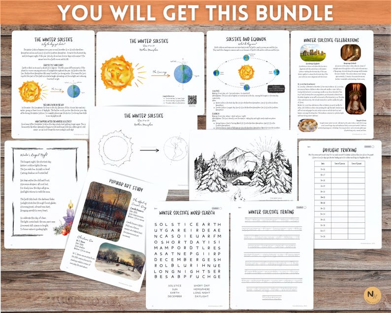 Winter Solstice Mini Unit Study, Solstice & Equinox Study, Winter ...