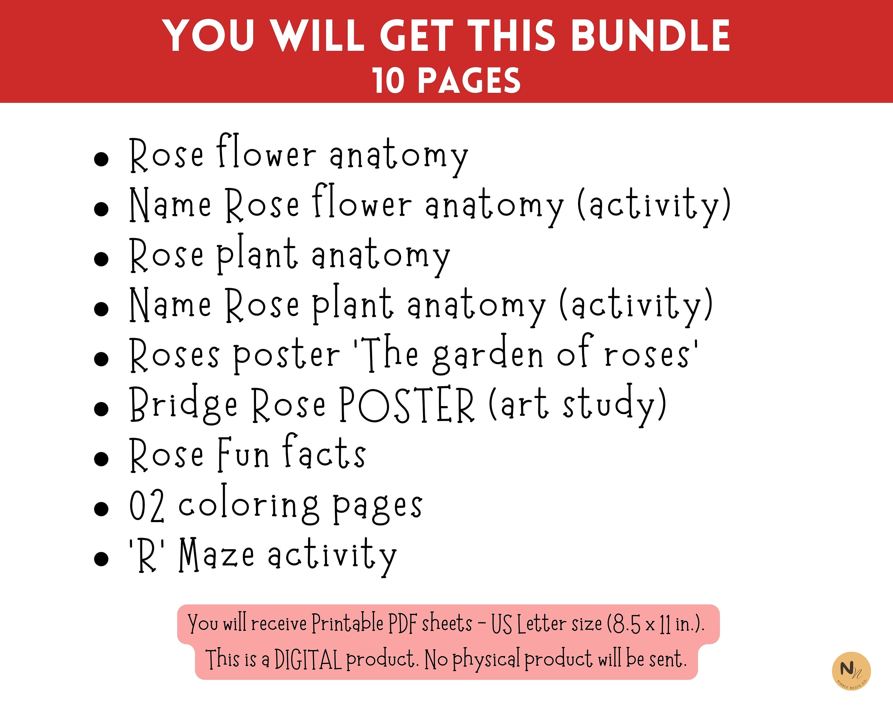 Rose Mini Unit Study,rose Anatomy,rose Nature Study, Spring Flower ...