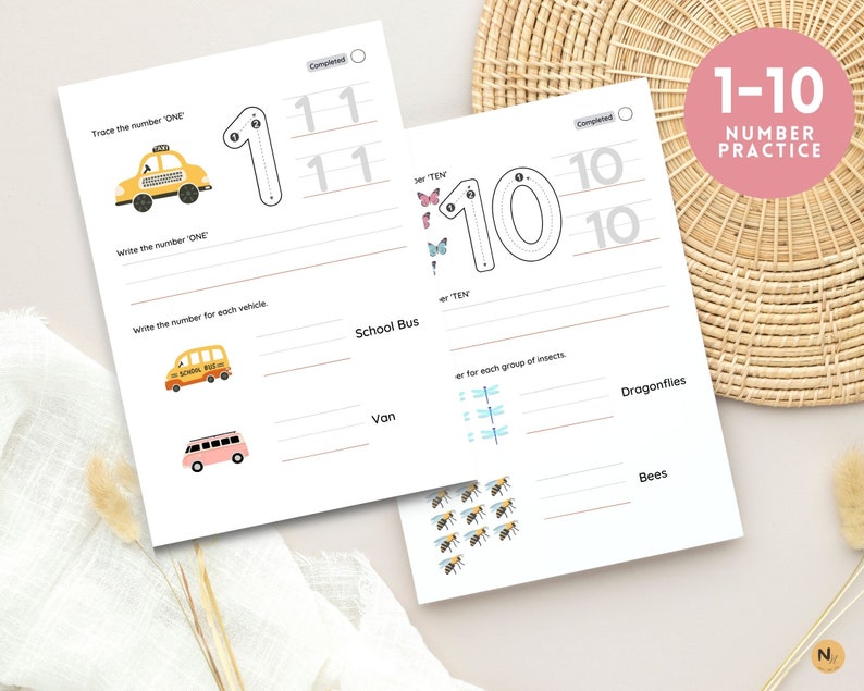 1-10 Number Practice, Number Tracing, Number Writing 1 to 10, Pre K ...