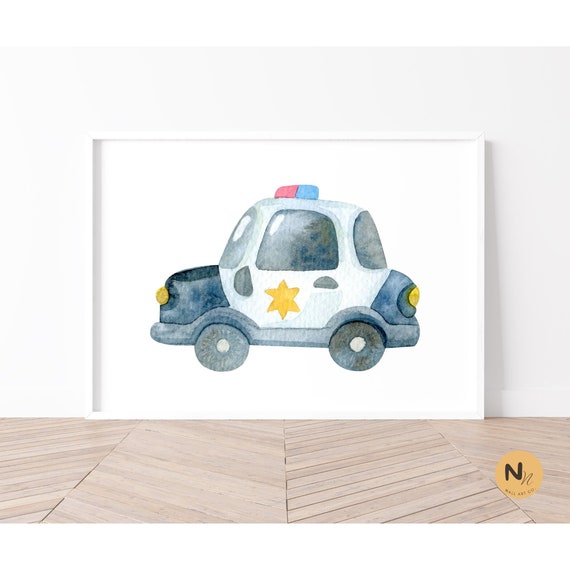 Police Car Print Police Car Printable Boys Room Wall Art - Etsy