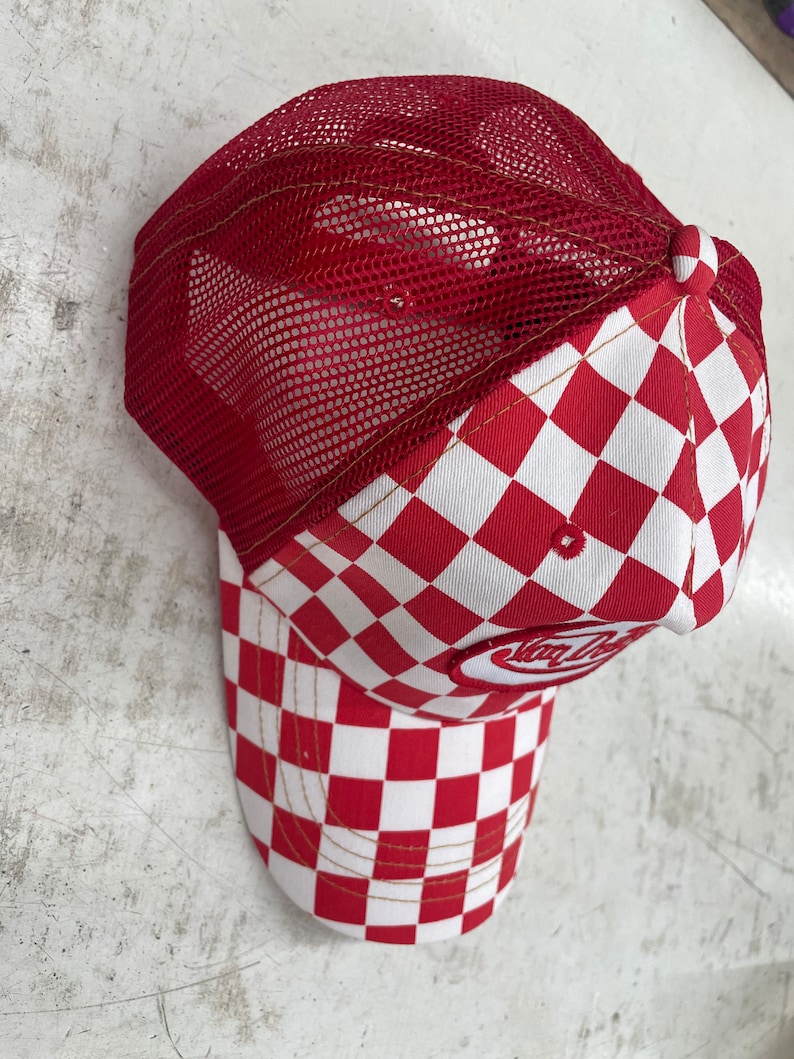 Authentic Vintage New Von Dutch Red & White Checkered Cap Hat Trucker ...