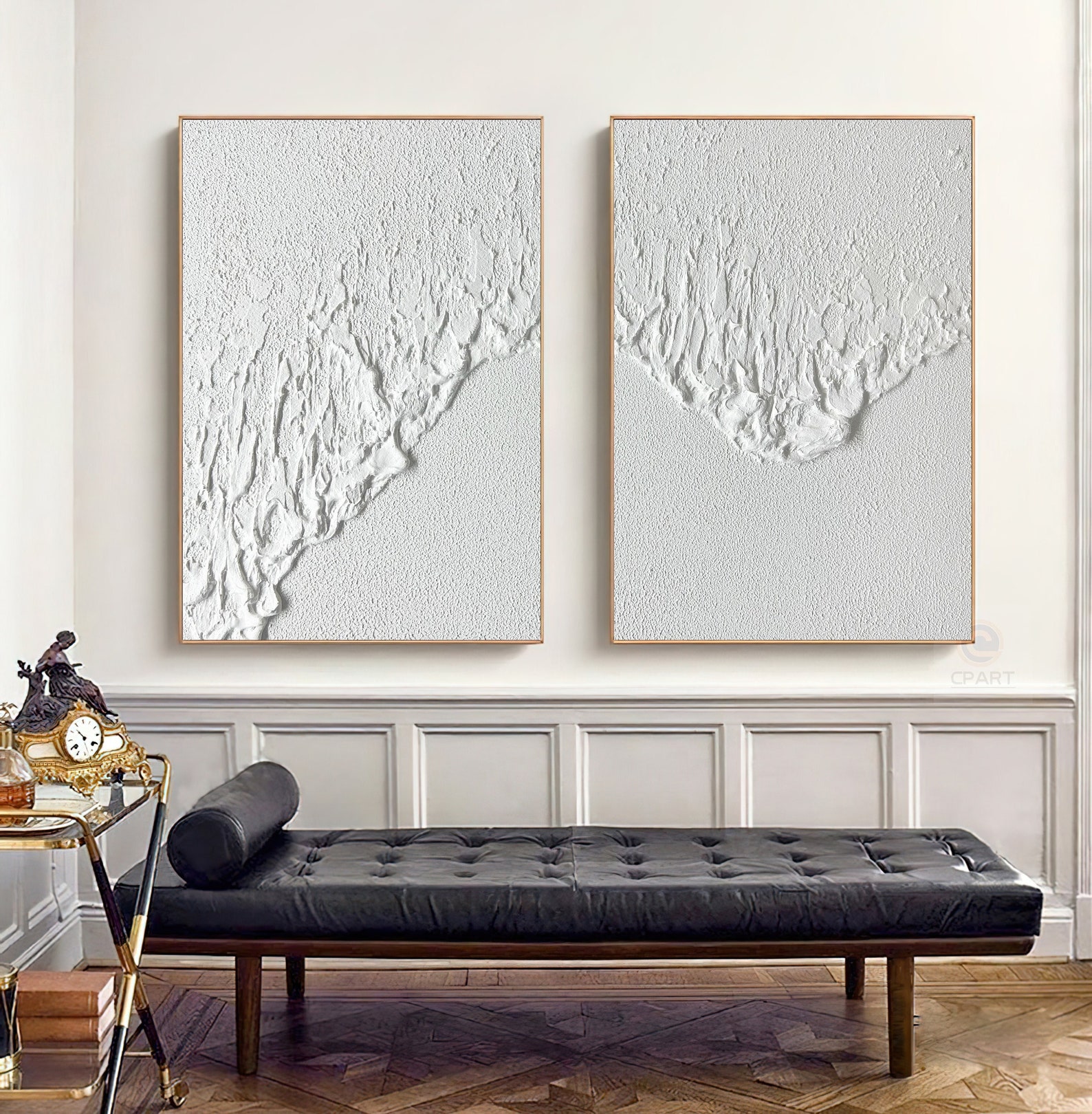 White Textured Wall Artwhite Abstract Paintingwhite 3D - Etsy