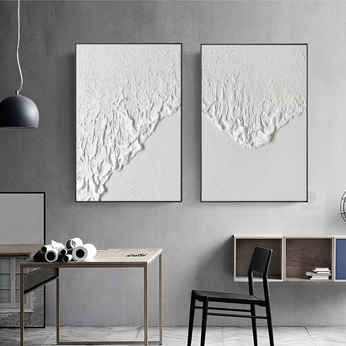 White Textured Wall Artwhite Abstract Paintingwhite 3D - Etsy