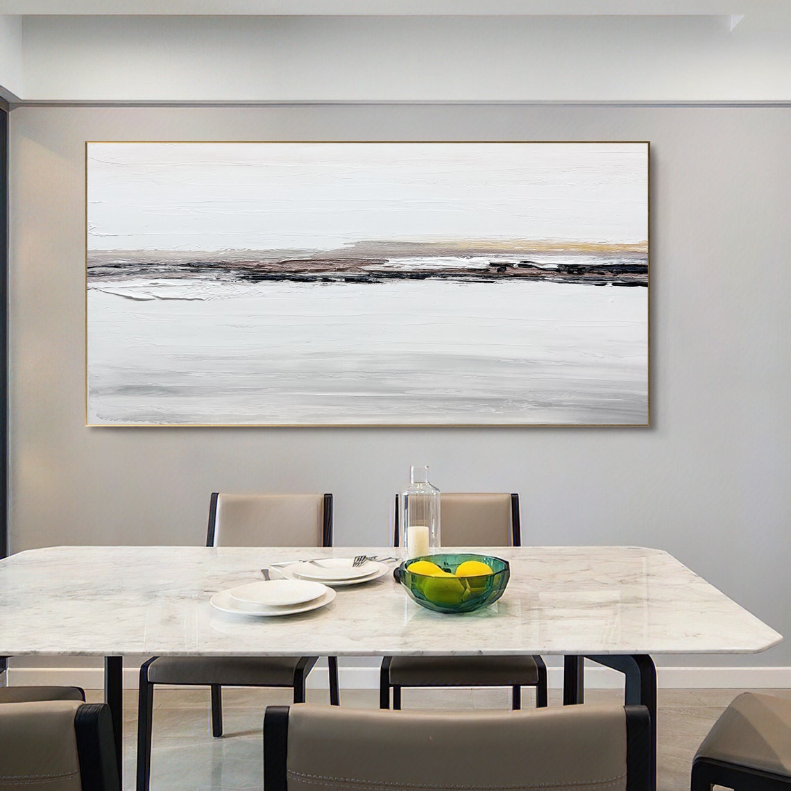 Large Canvas Paintingbeige Texture Wall Artwhite Nordic - Etsy