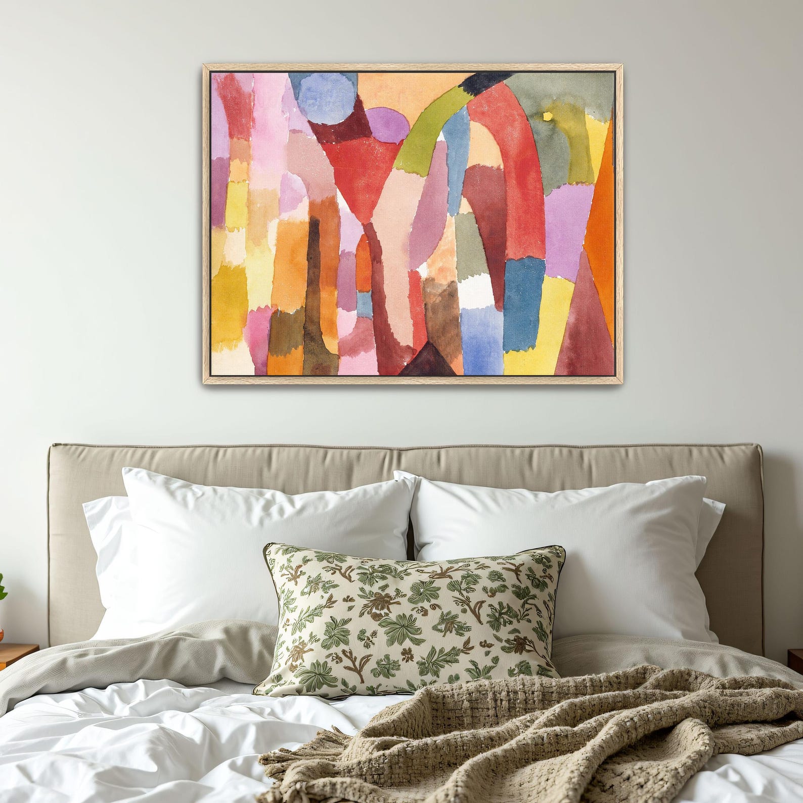 Paul Klee Framed Wall Art: Abstract Watercolor Painting With Geometric ...