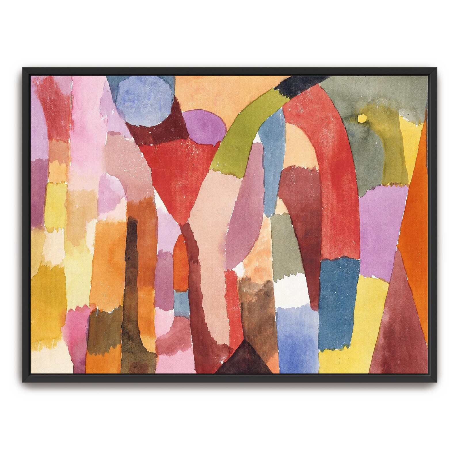 Paul Klee Framed Wall Art: Abstract Watercolor Painting With Geometric ...