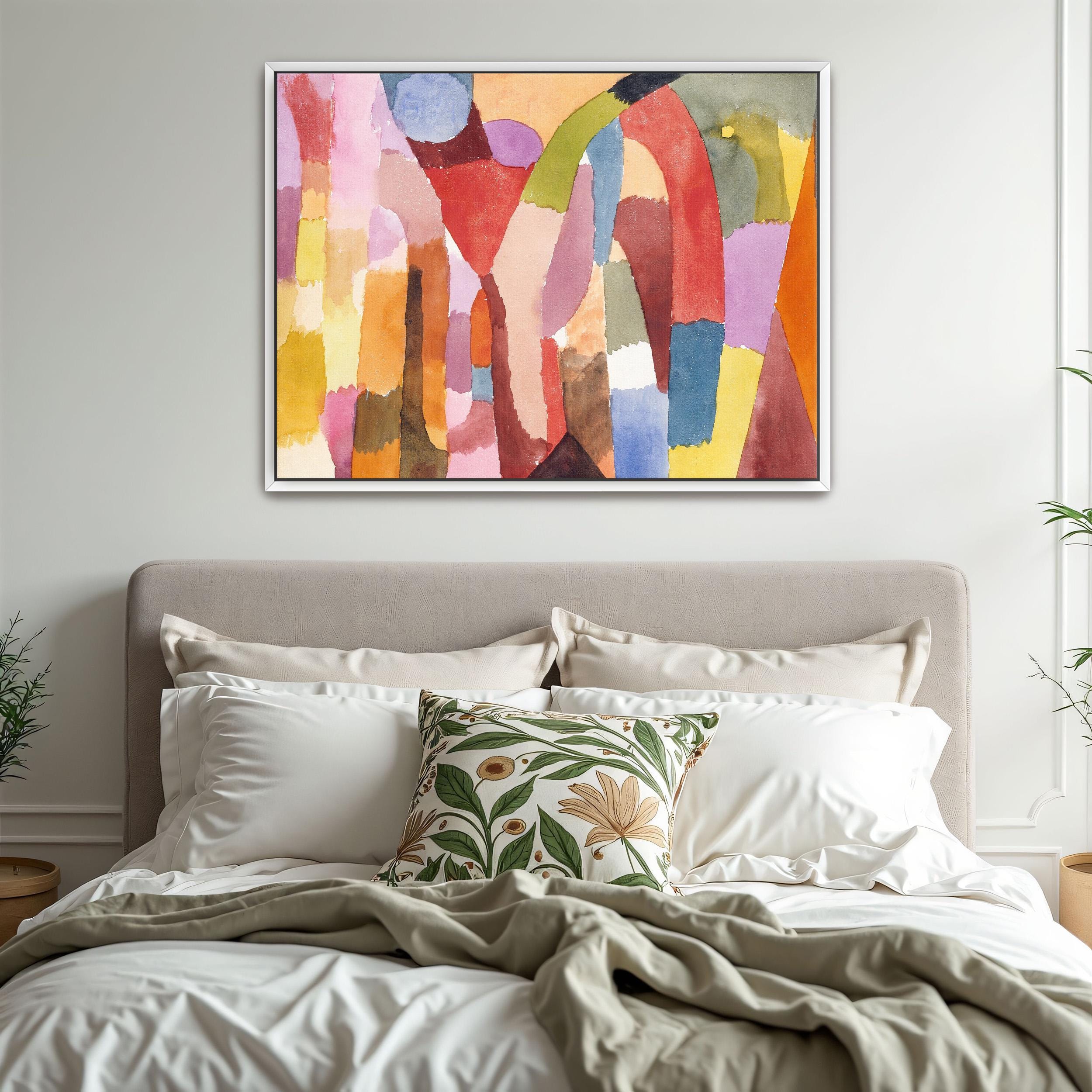 Paul Klee Framed Wall Art: Abstract Watercolor Painting With Geometric ...