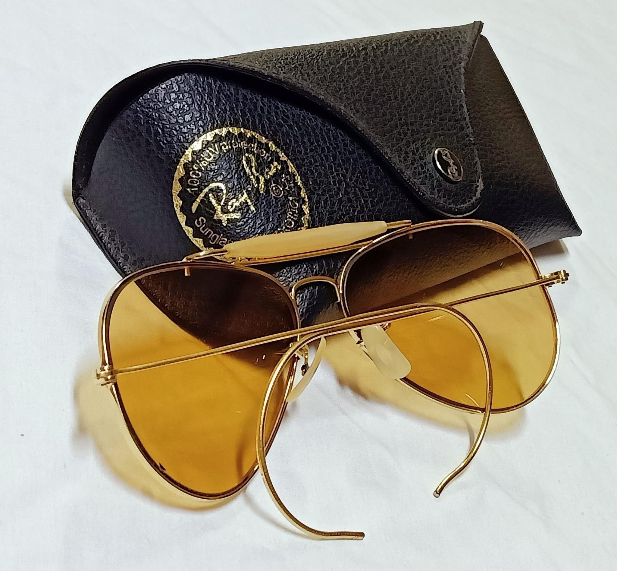 Ray Ban Bausch Lomb Gold all Weather Ambermagic Outdoorsman B&L Yellow Lens - Etsy