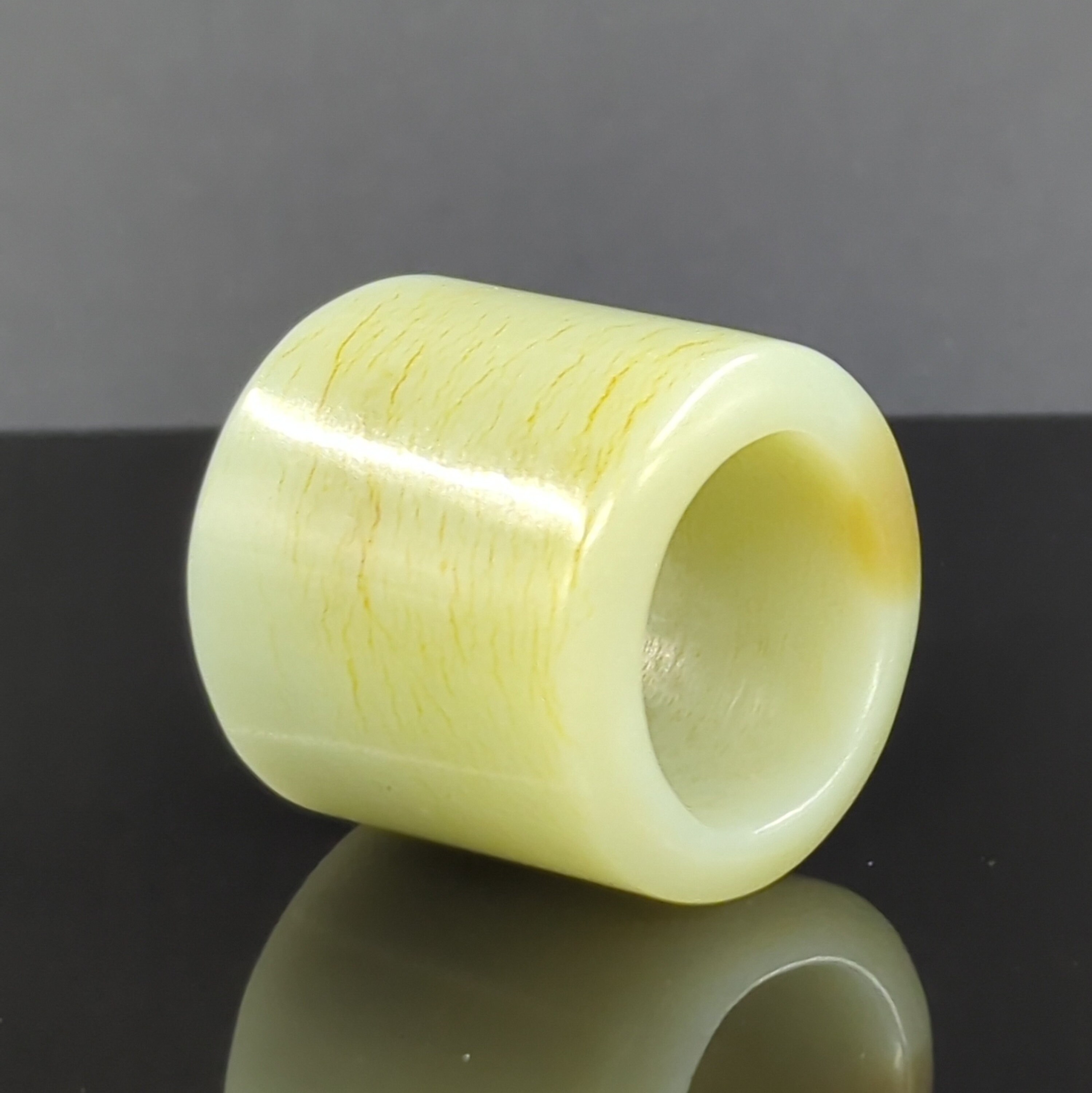 Antique Chinese Jade Carved Thumb Ring Golden Russet Inclusions 18/19c ...