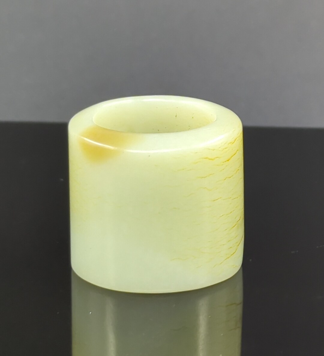 Antique Chinese Jade Carved Thumb Ring Golden Russet Inclusions 18/19c ...