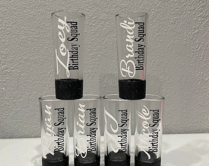 Personalized Shot Glasses, Birthday Squad, Birthday, Shot Glasses ...