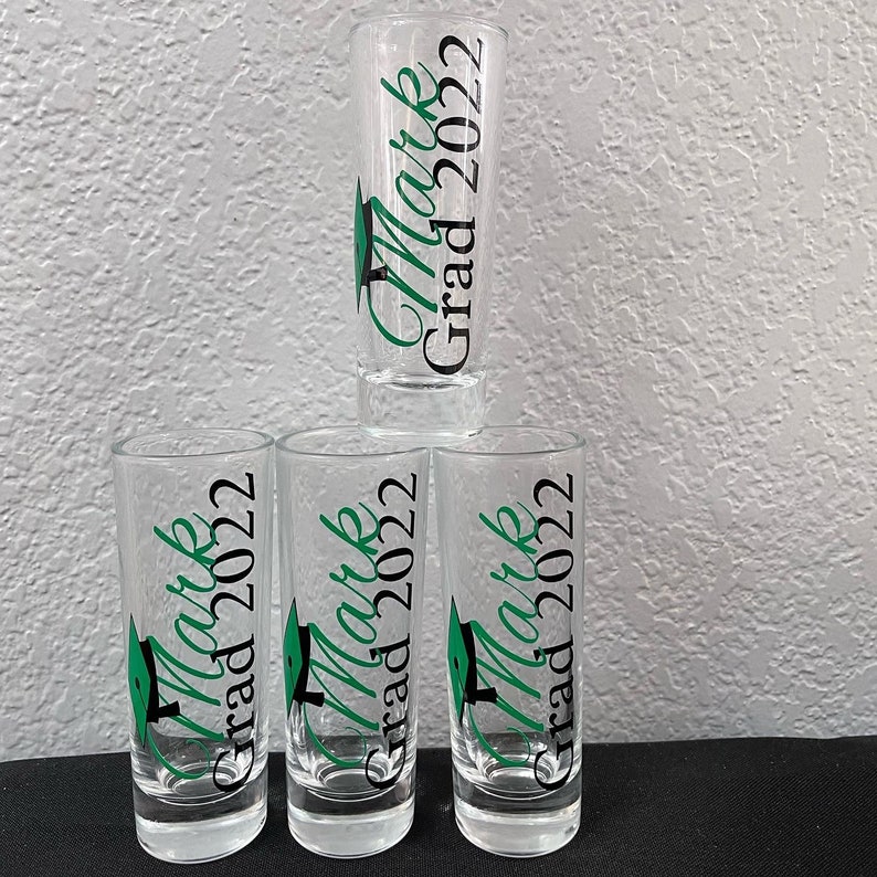 Personalized Shot Glasses, Graduation, Birthday, Shot Glasses, Glitter ...