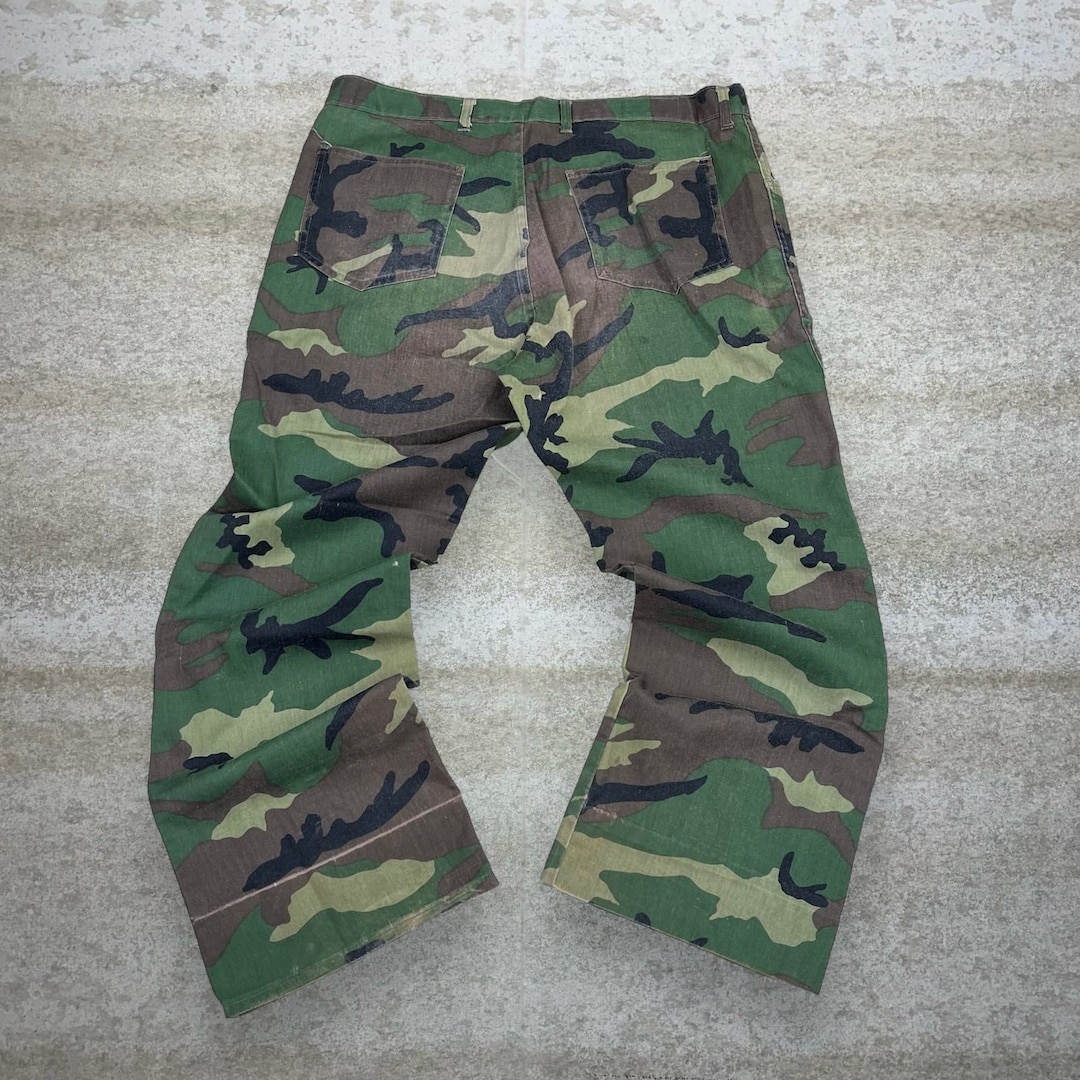 Vintage Bass Pro Camo Tactical Pants Baggy Fit Crazy Woodland Pattern ...