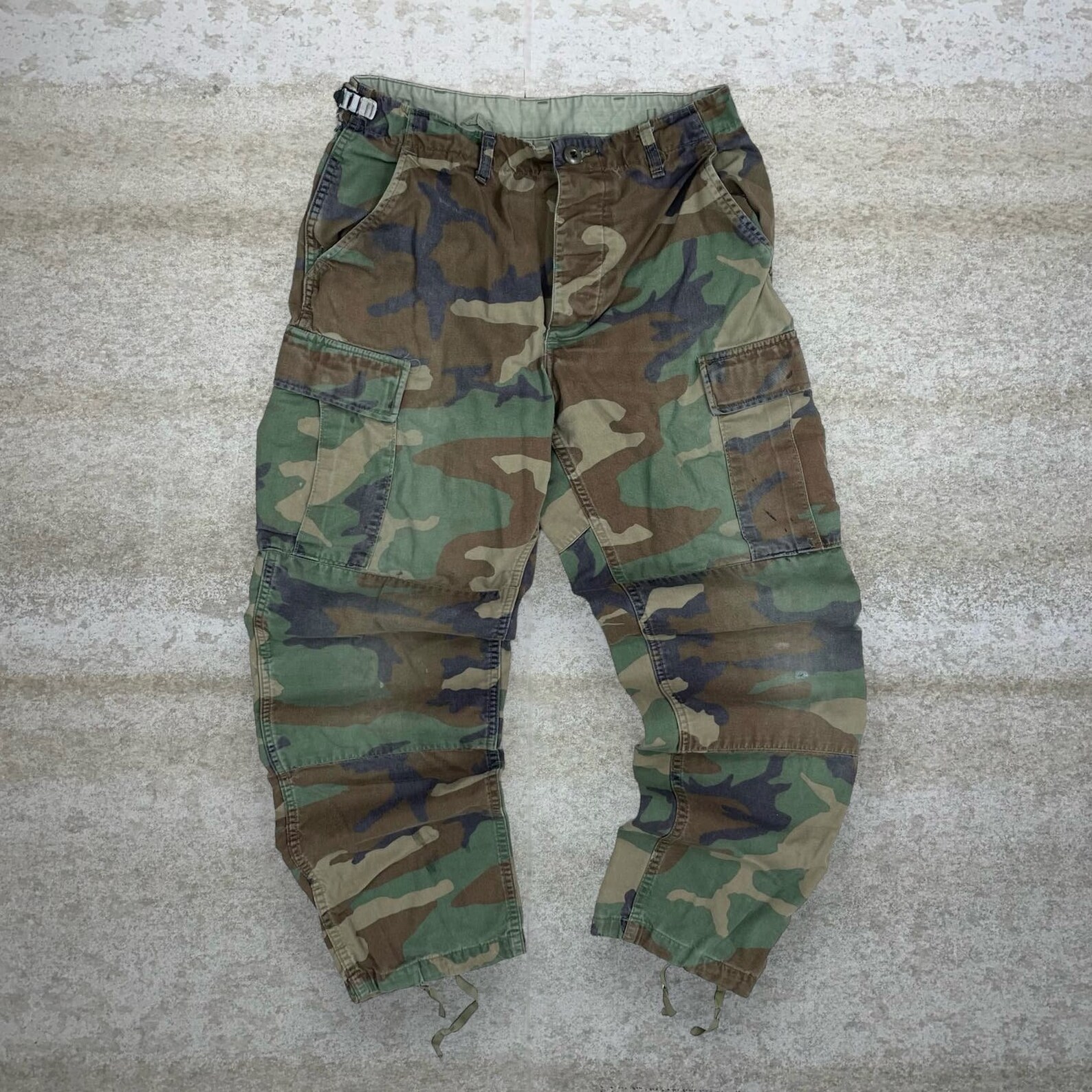 Vintage Military Camo Tactical Pants 28x30 Baggy Double Knees Cargos ...