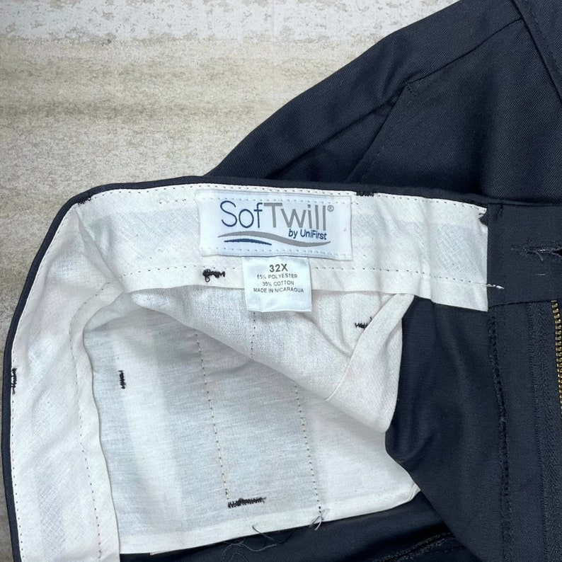 Vintage Cargo Pants 32x28 Dark Navy Blue Baggy Wide Leg Fit Work Wear ...