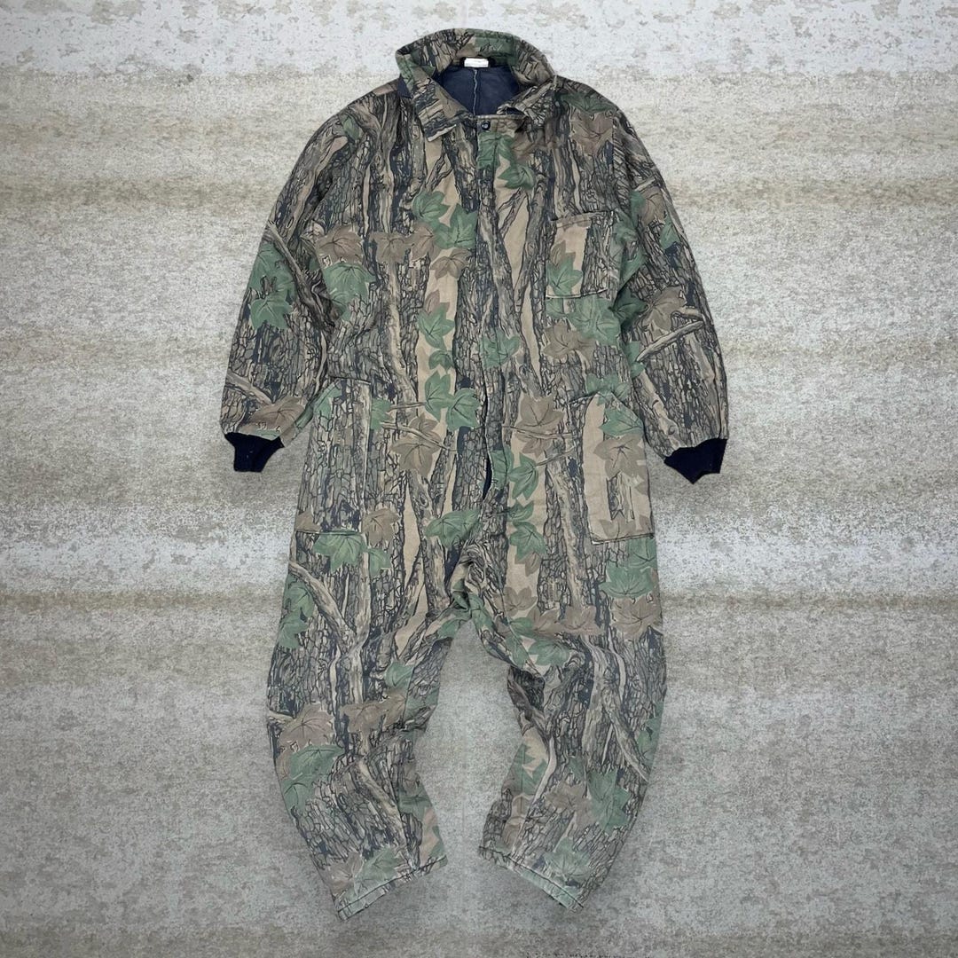True Vintage Camo Coveralls Made in USA Insulated Trebark Woodland ...