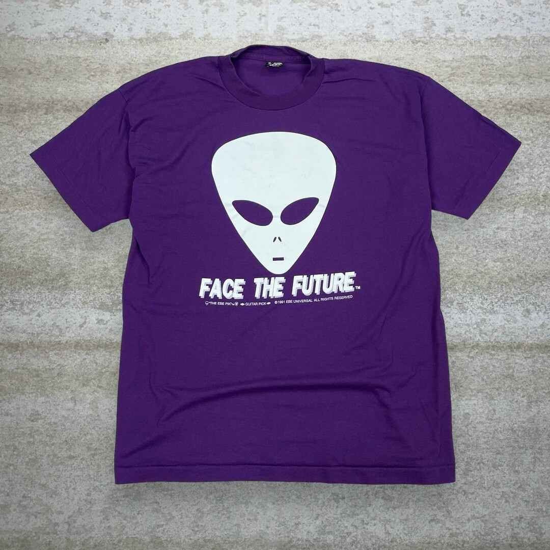 Vintage Face the Future Alien Shirt Made in USA Made in USA Short ...