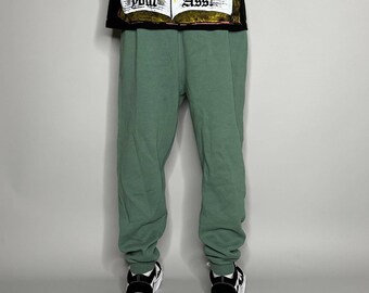 Vintage Lee Heavyweight Sweatpants Sage Green Cotton Joggers Vintage Lee Heavyweight Sweatpants Sage Green Cotton Joggers