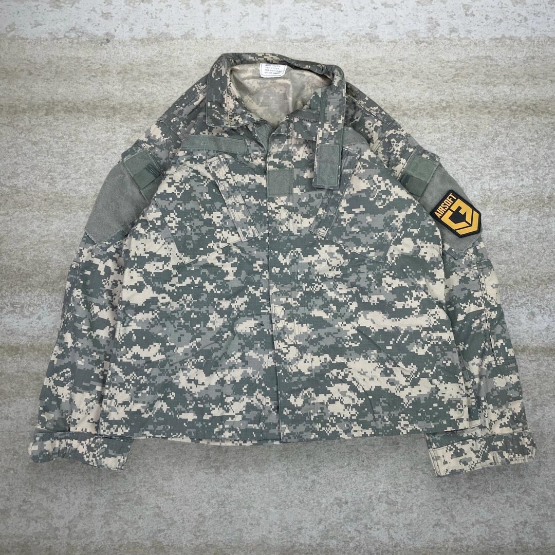 Vintage Military Digital Camo Jacket L Cotton Light Weight Large Long ...