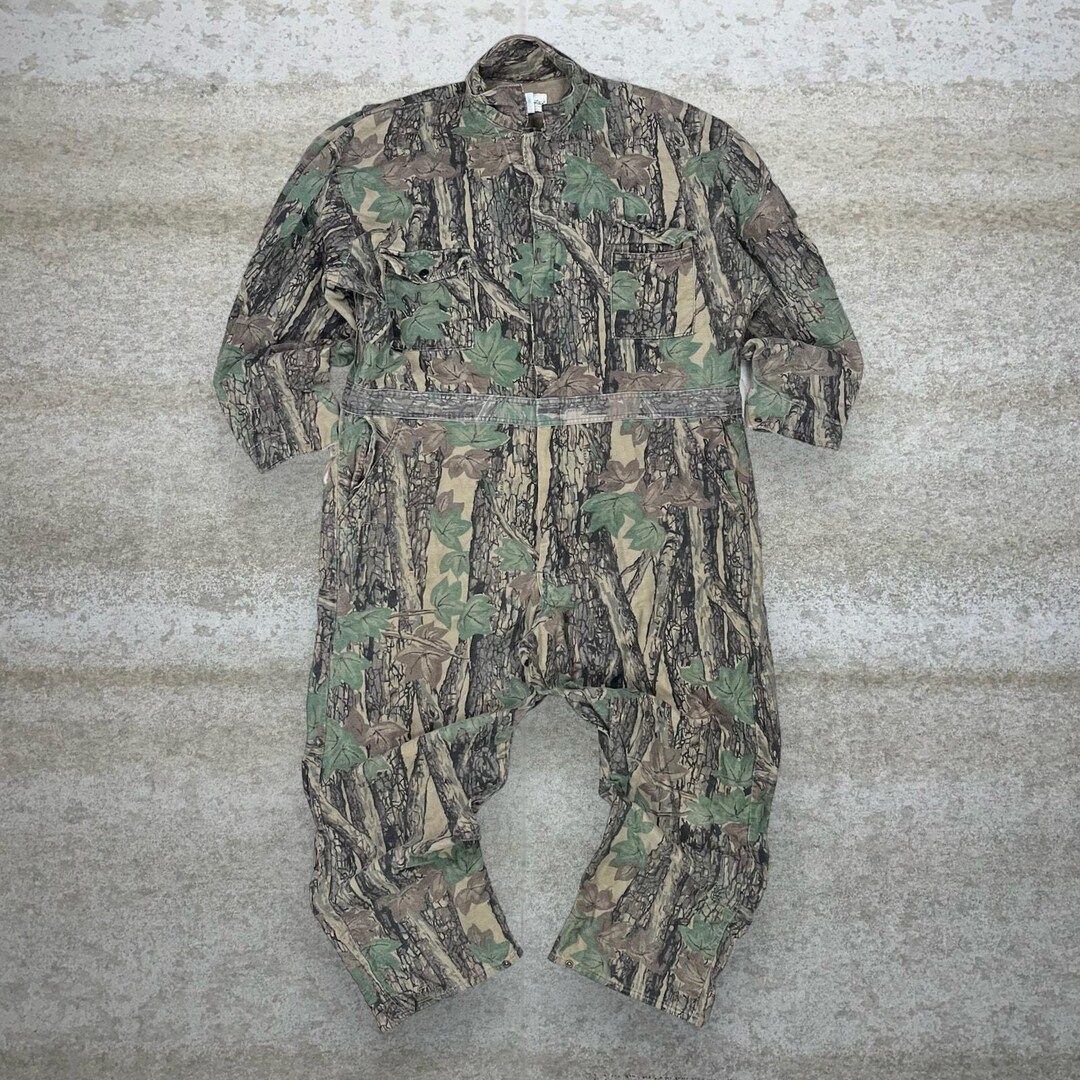Vintage Hunting Camo Coveralls Gander Mountain Relaxed Fit 90s - Etsy