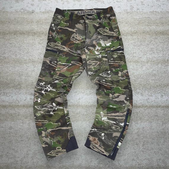 Vintage Under Armour Hunting Camo Tactical Pants Youth 10 Baggy Wide Leg Fit Cargos Woodland 90s Etsy
