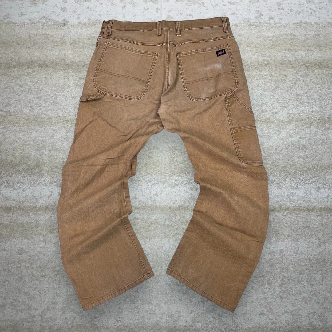 Vintage Dickies Carpenter Pants Camel Tan Canvas Baggy Fit Dungarees ...