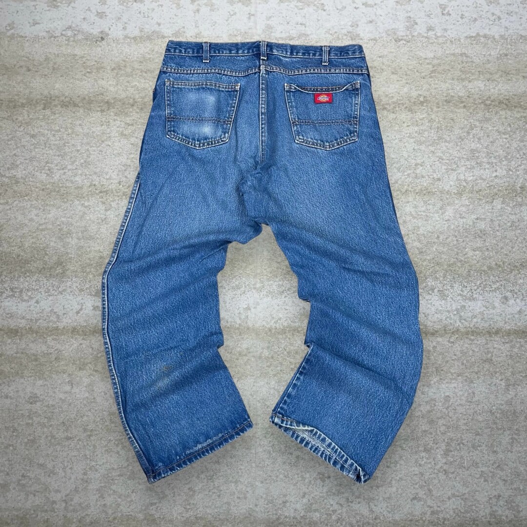 Vintage Dickies Jeans Medium Wash Work Denim Red Label Relaxed Fit 90s ...