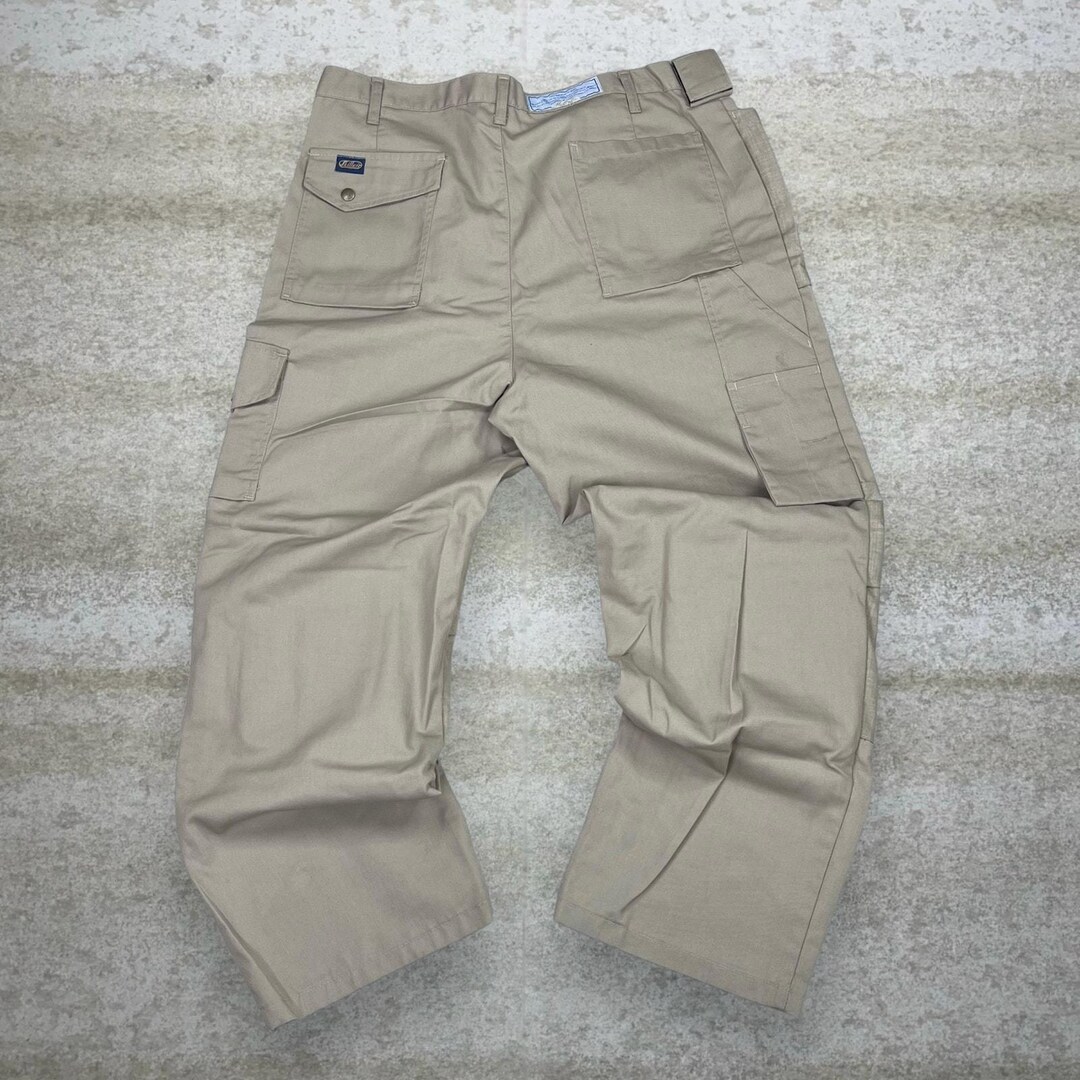 Vintage Tactical Cargo Pants Baggy Fit Light Tan Double Knees With Knee ...