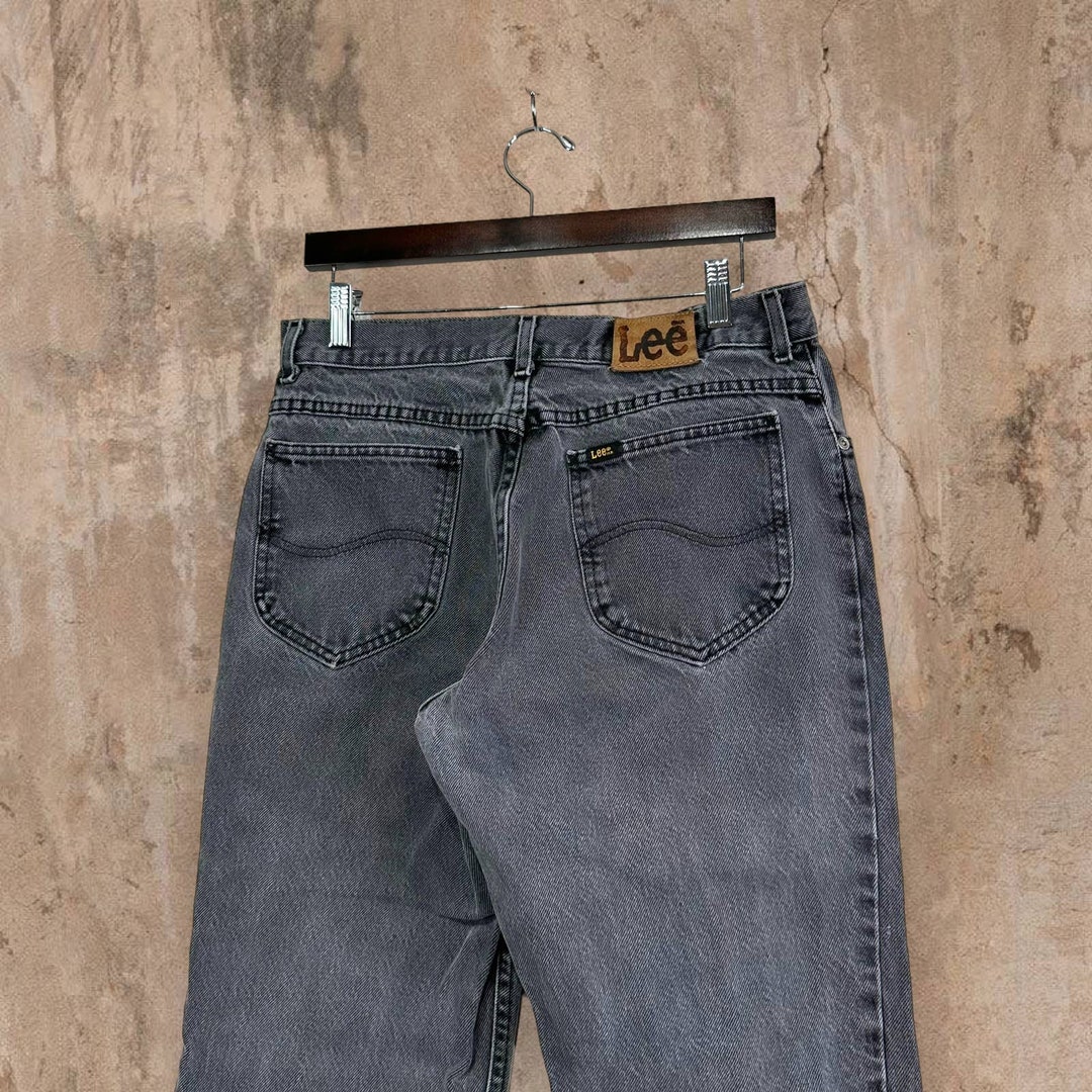 Vintage Lee MR Jeans Smoke Black Wash Denim Relaxed Fit Made in USA 90s ...