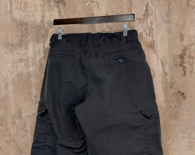 Vintage Tru Spec Tactical Pants Jet Black Baggy Fit Double Knees Cargos ...