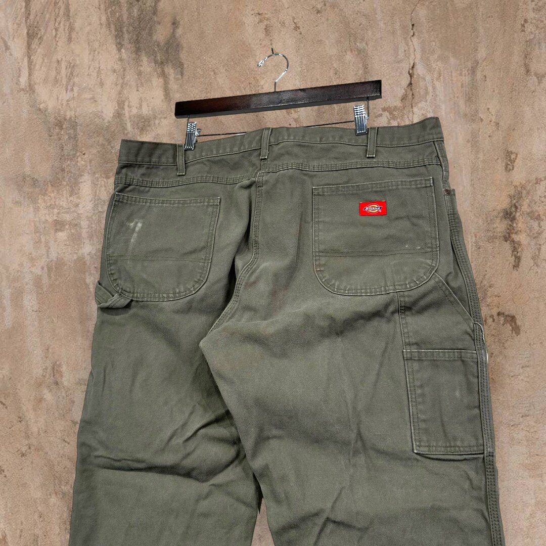Vintage Dickies Carpenter Pants Moss Green Canvas Baggy Fit Dungarees ...