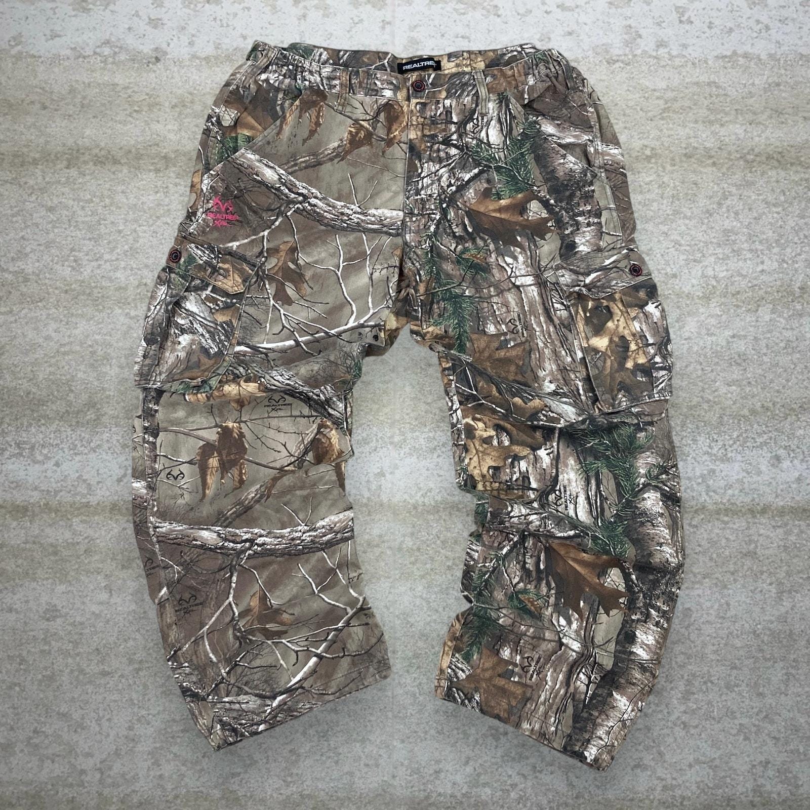 Vintage Realtree Hunting Camo Tactical Pants Baggy Wide Leg Fit Womens ...