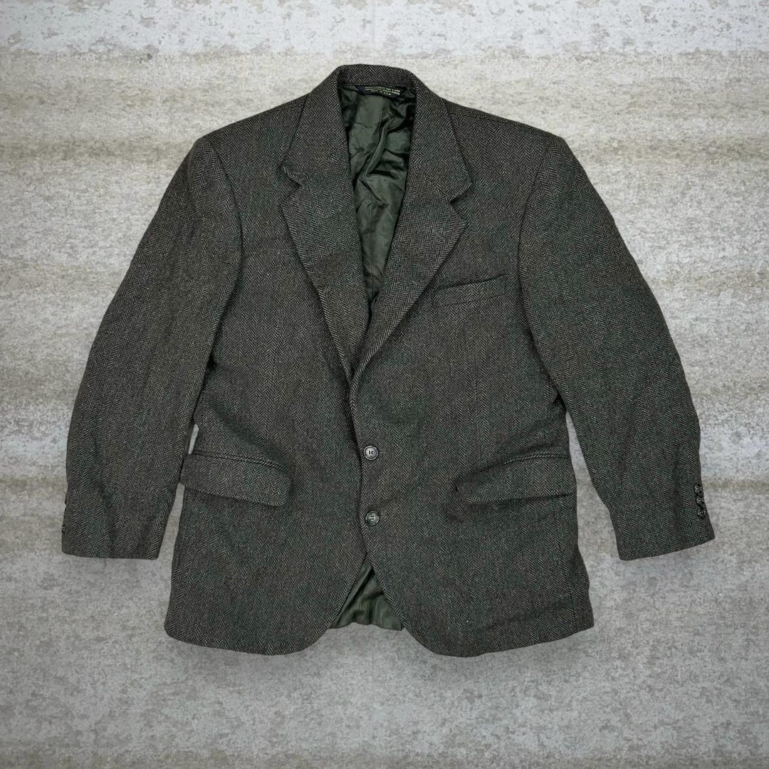 Vintage Wool Suit Jacket Mens M Military Green Made in USA Button up ...