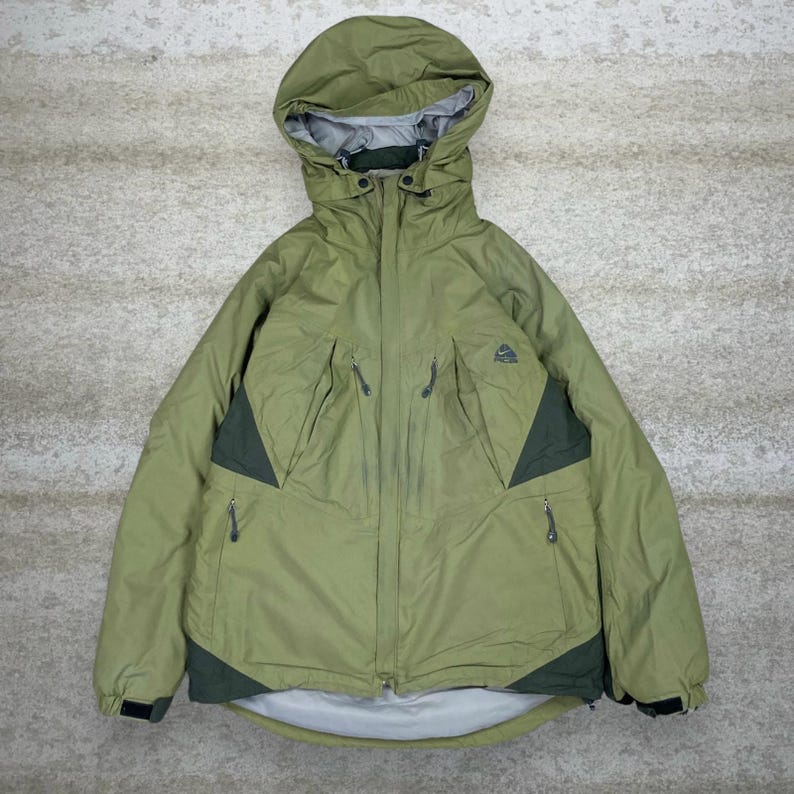 Vintage Nike ACG Puffer Ski Jacket Mens M Sage Green Grey Insulated ...