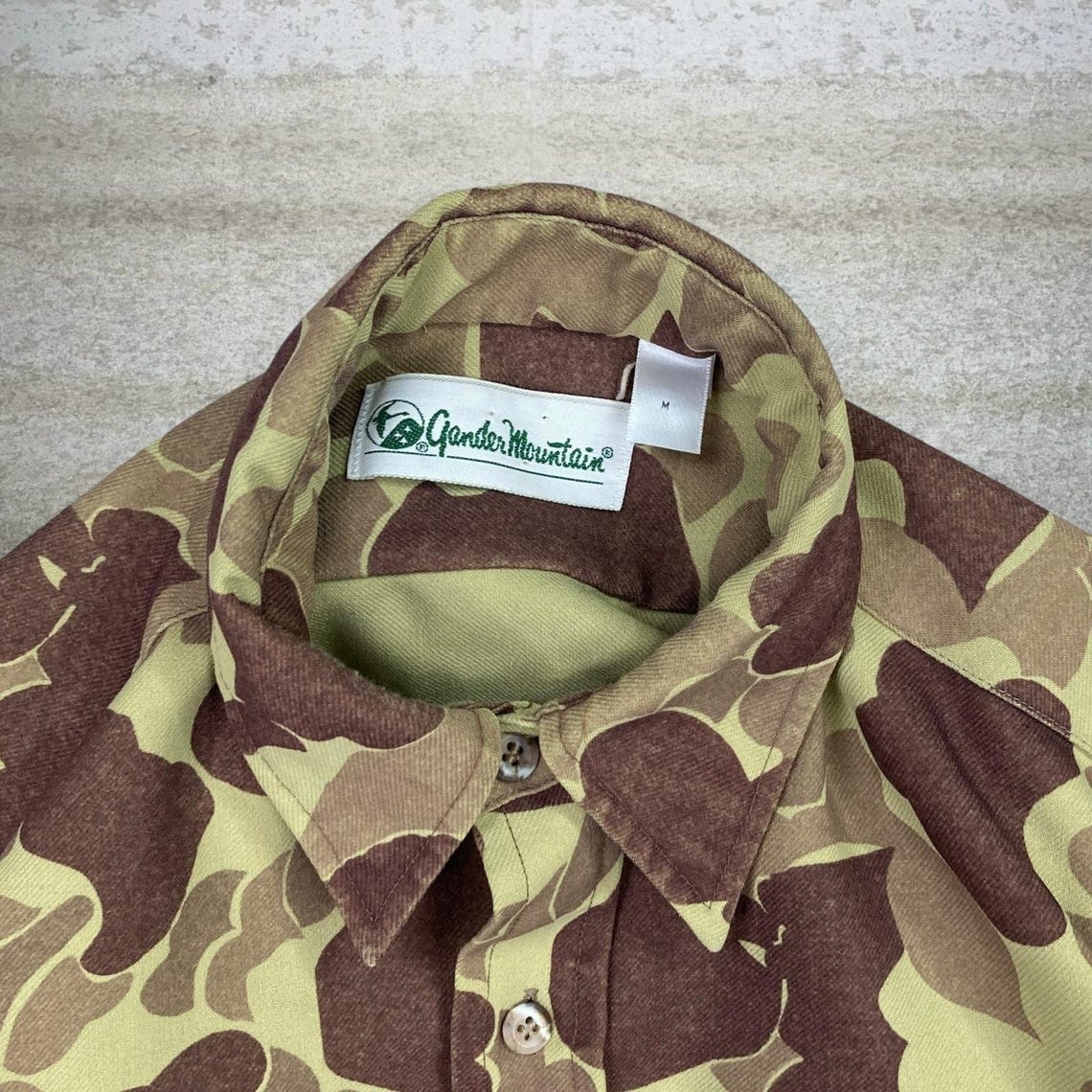 Vintage Duck Hunting Camo Button up Shirt Mens M Cotton Long Sleeve ...