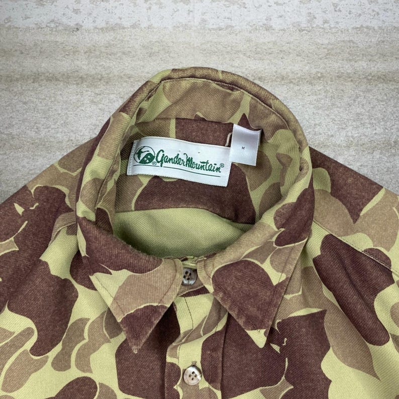 Vintage Duck Hunting Camo Button up Shirt Mens M Cotton Long Sleeve ...